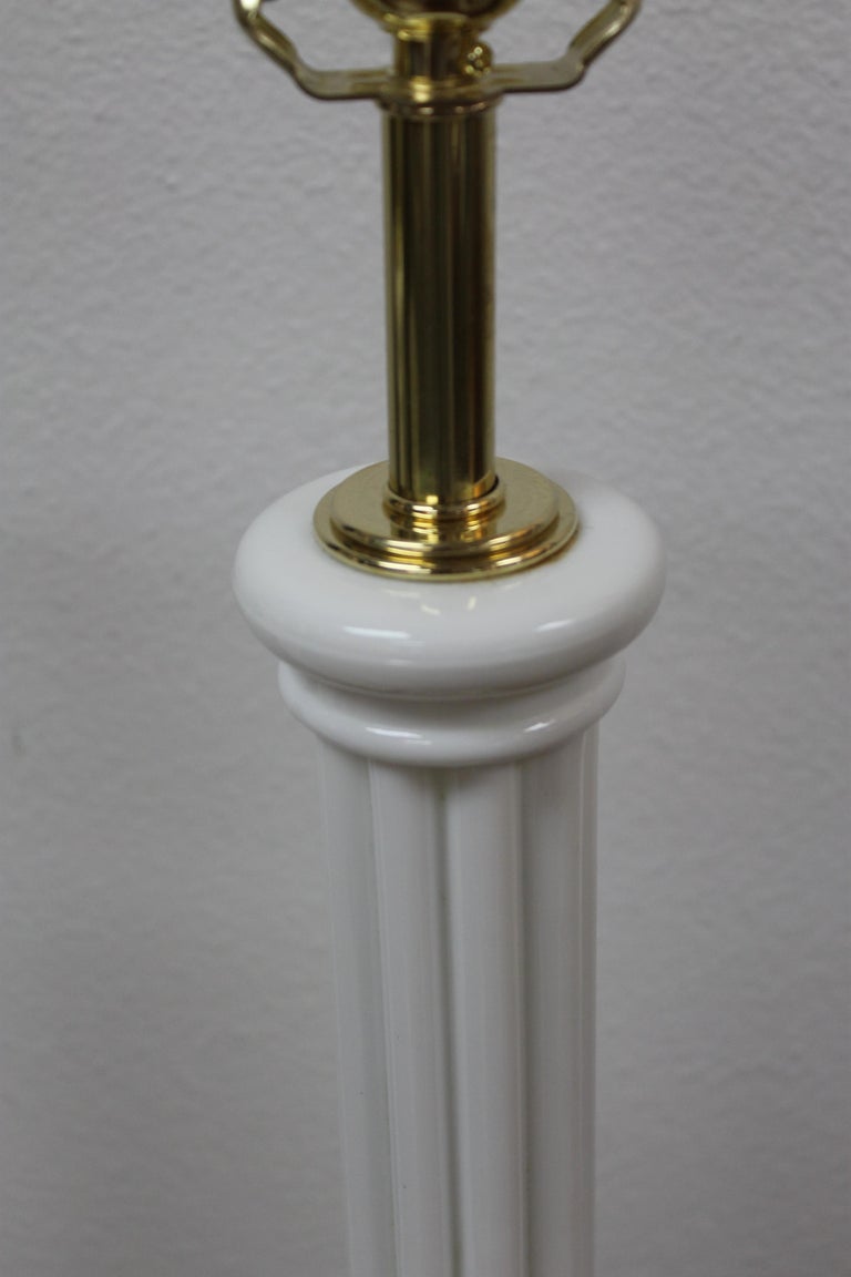 Glass Empire Column Lamps on Marble Bases For Sale at 1stDibs