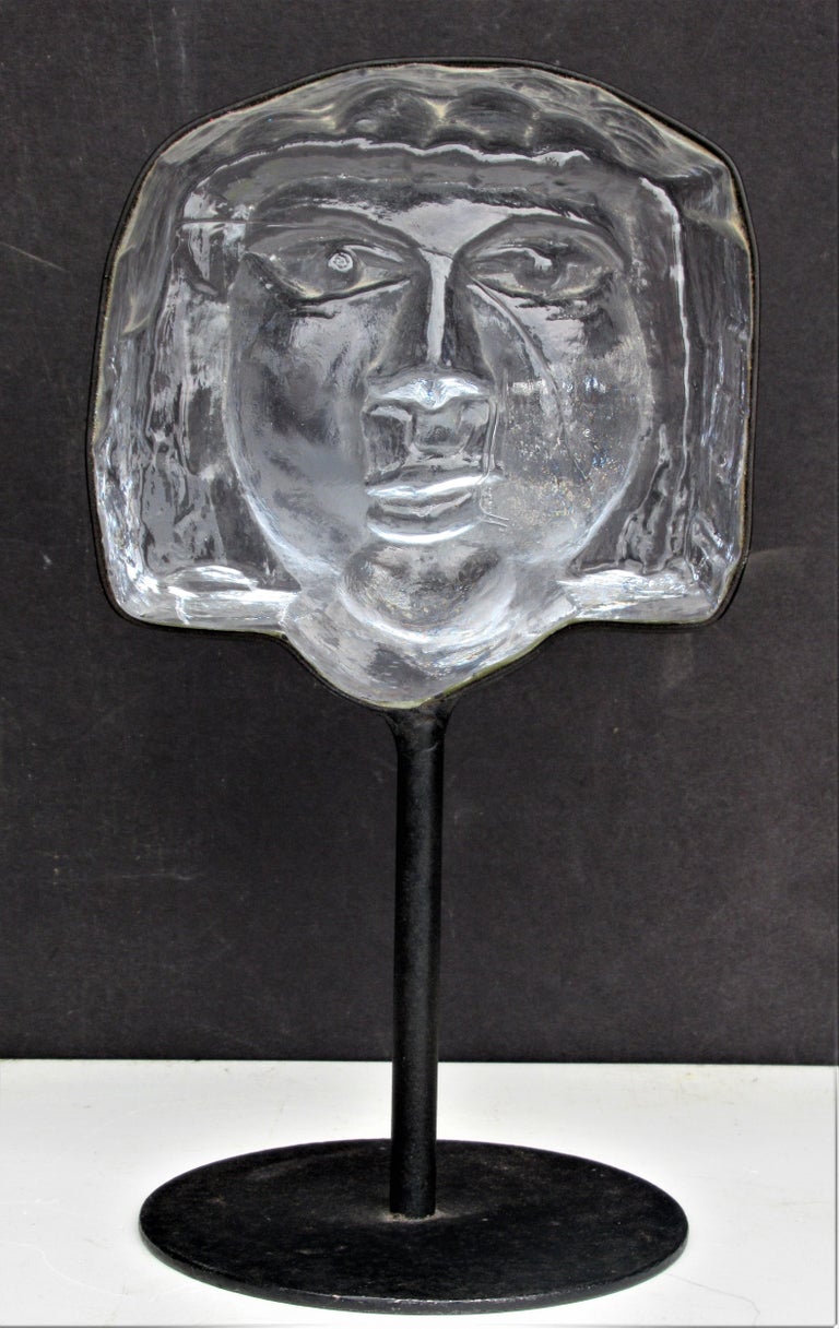 Glass Face Sculpture by Erik Hoglund for Kosta Boda, 1960 at 1stDibs ...