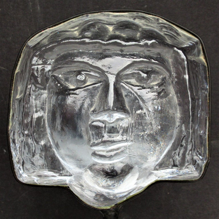 Glass Face Sculpture by Erik Hoglund for Kosta Boda, 1960 at 1stDibs ...