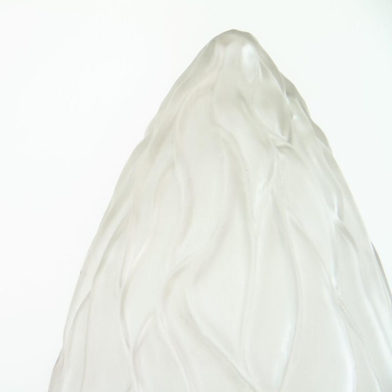 Glass Flame Lamp on Nickel Base, 1980s For Sale at 1stDibs
