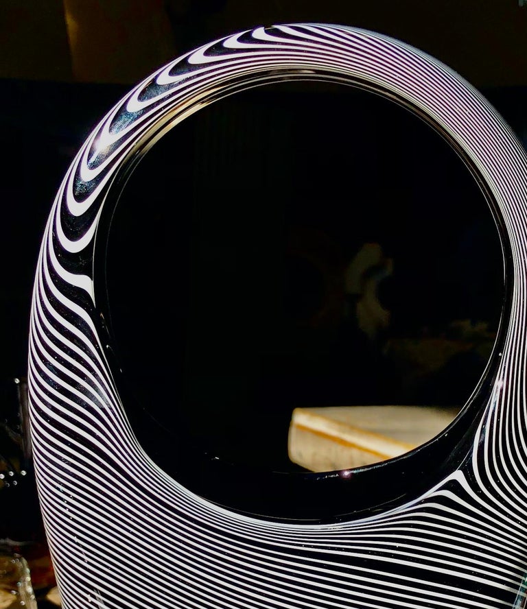 Glass Handbag with Black and White Pinstripes by Raiffe For Sale at ...