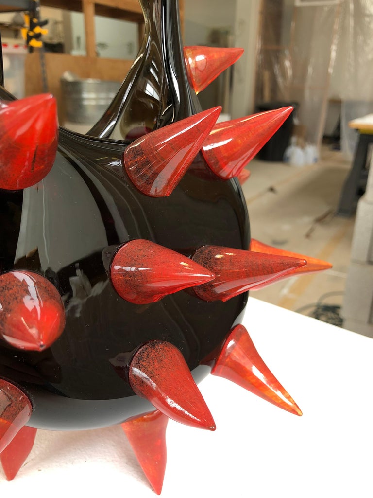 Glass Handbag with Red Spikes by Raiffe For Sale at 1stDibs