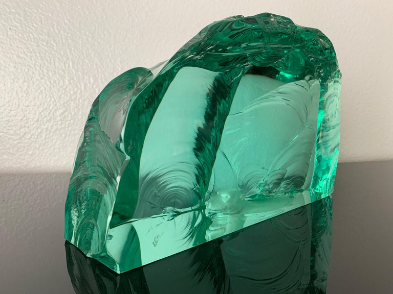 Glass Iceberg Polar Bear Sculpture at 1stDibs | polar bear on iceberg