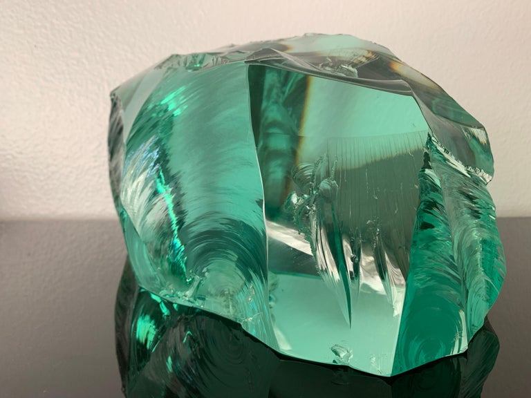 Glass Iceberg Polar Bear Sculpture at 1stDibs | polar bear on iceberg