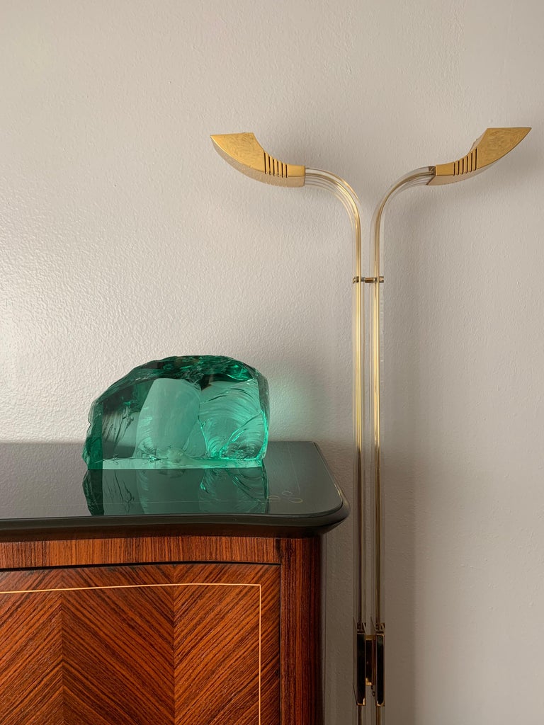 Glass Iceberg Polar Bear Sculpture at 1stDibs | polar bear on iceberg