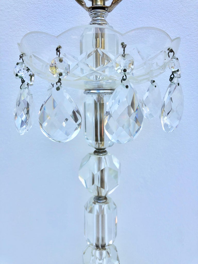 Vintage Lamps With Hanging Crystals