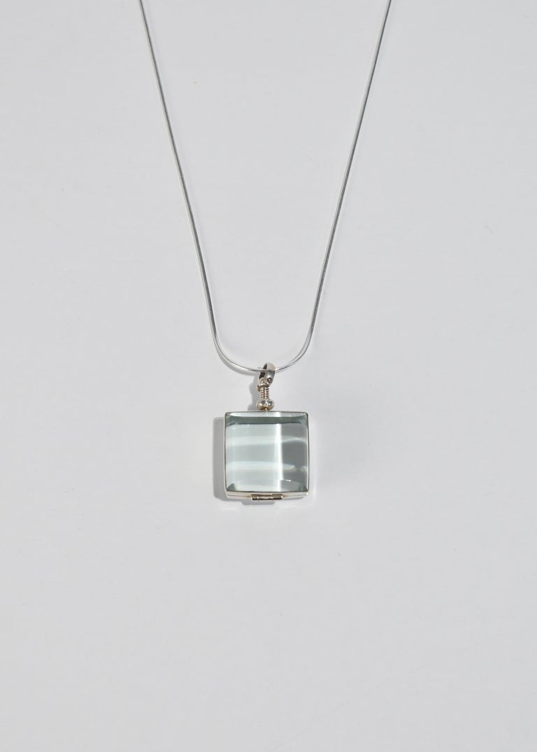 Glass Locket Necklace For Sale at 1stDibs