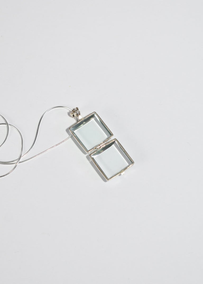 Glass Locket Necklace For Sale at 1stDibs
