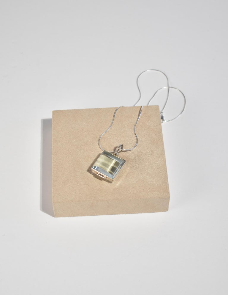 Glass Locket Necklace For Sale at 1stDibs