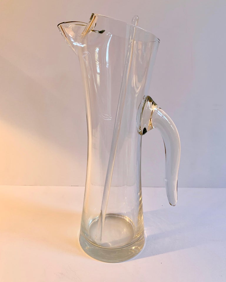Glass Martini Pitcher With Stirrer At 1stdibs