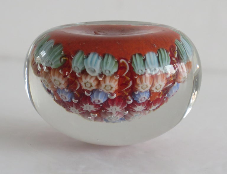 Glass Millefiori 7-Spoke Paperweight by Vasart Scotland, circa 1960s at ...