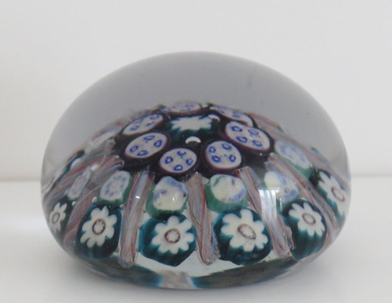 Glass Millefiori Vasart Brothers Paperweight Hand Blown, Scotland Ca 1950s For Sale at 1stDibs