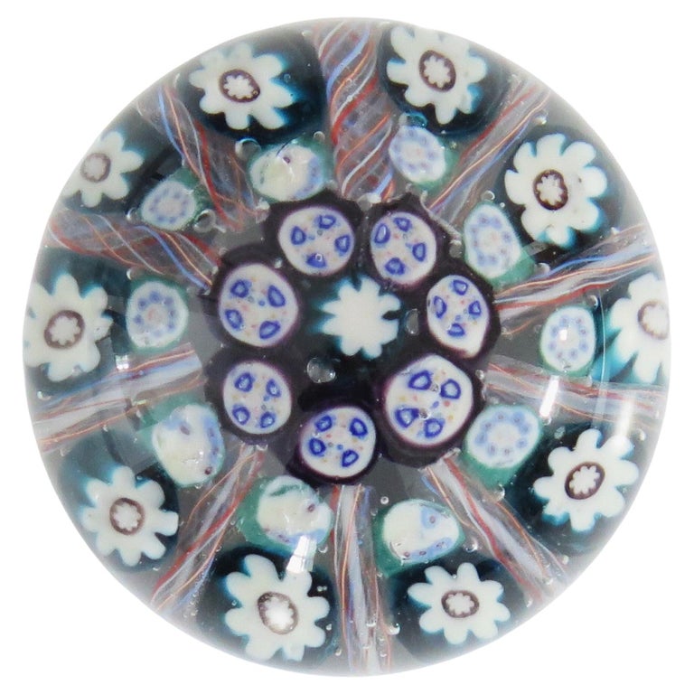 Glass Millefiori Vasart Brothers Paperweight Hand Blown, Scotland Ca 1950s For Sale at 1stDibs