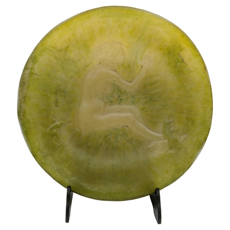 Glass Paste Plate by Victor Amalric Walter For Sale at 1stDibs