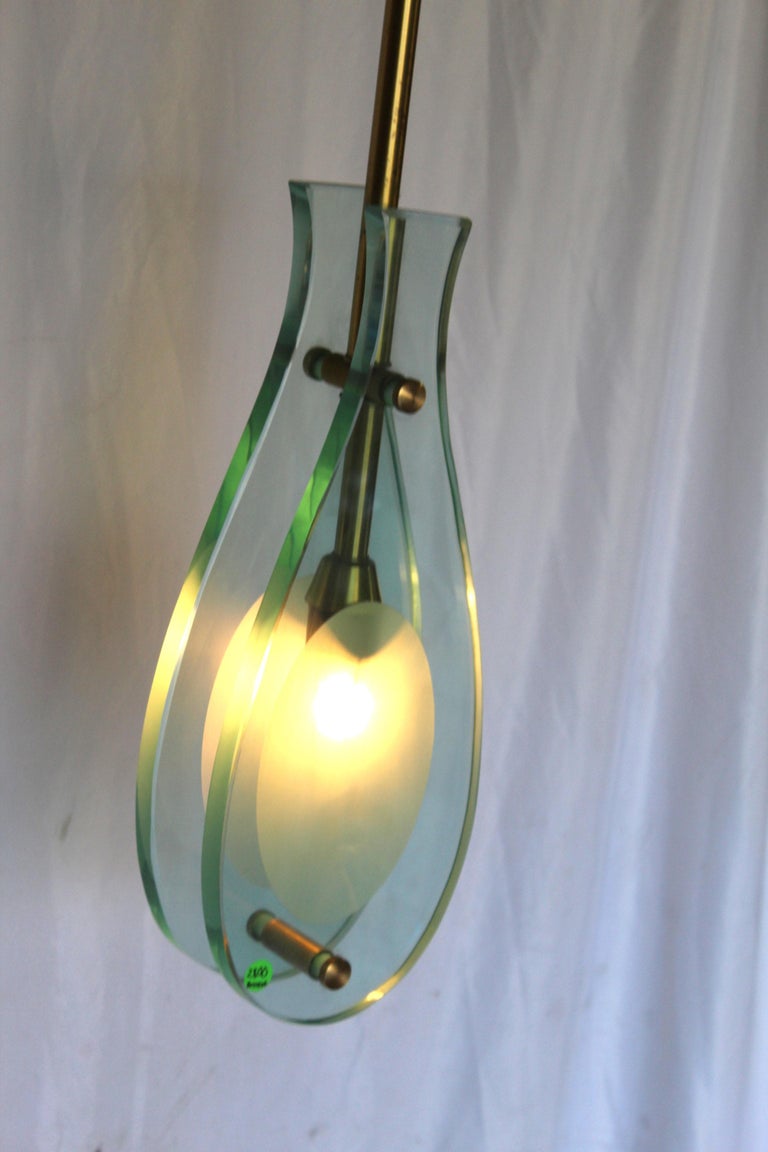 Glass Pendant Mid-Century / After Fontana Arte For Sale at 1stDibs