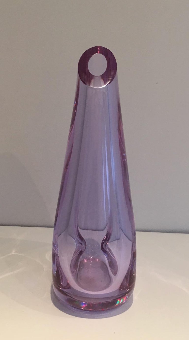 Glass Purplish-Colored Pear-Shaped Vase. French Work, Circa 1970 For ...