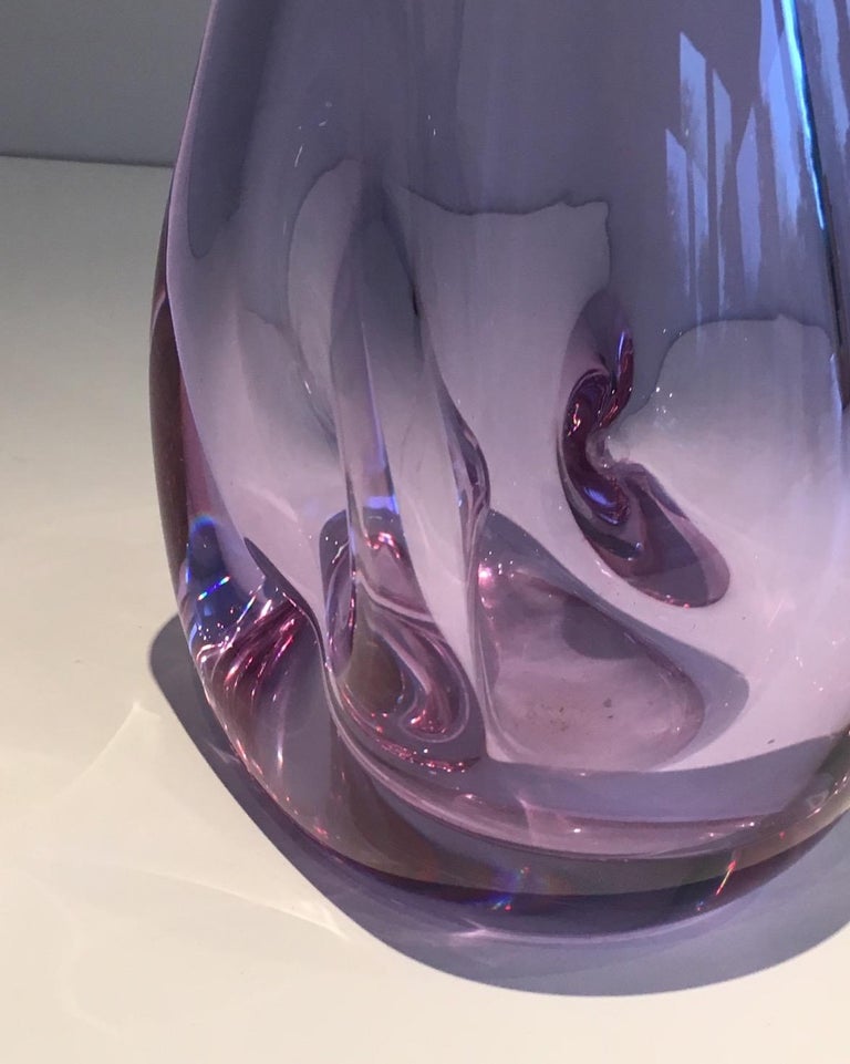 Glass Purplish-Colored Pear-Shaped Vase. French Work, Circa 1970 For ...