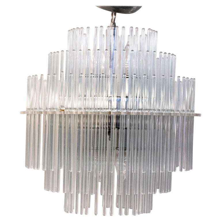 Glass Rod Chandelier at 1stDibs