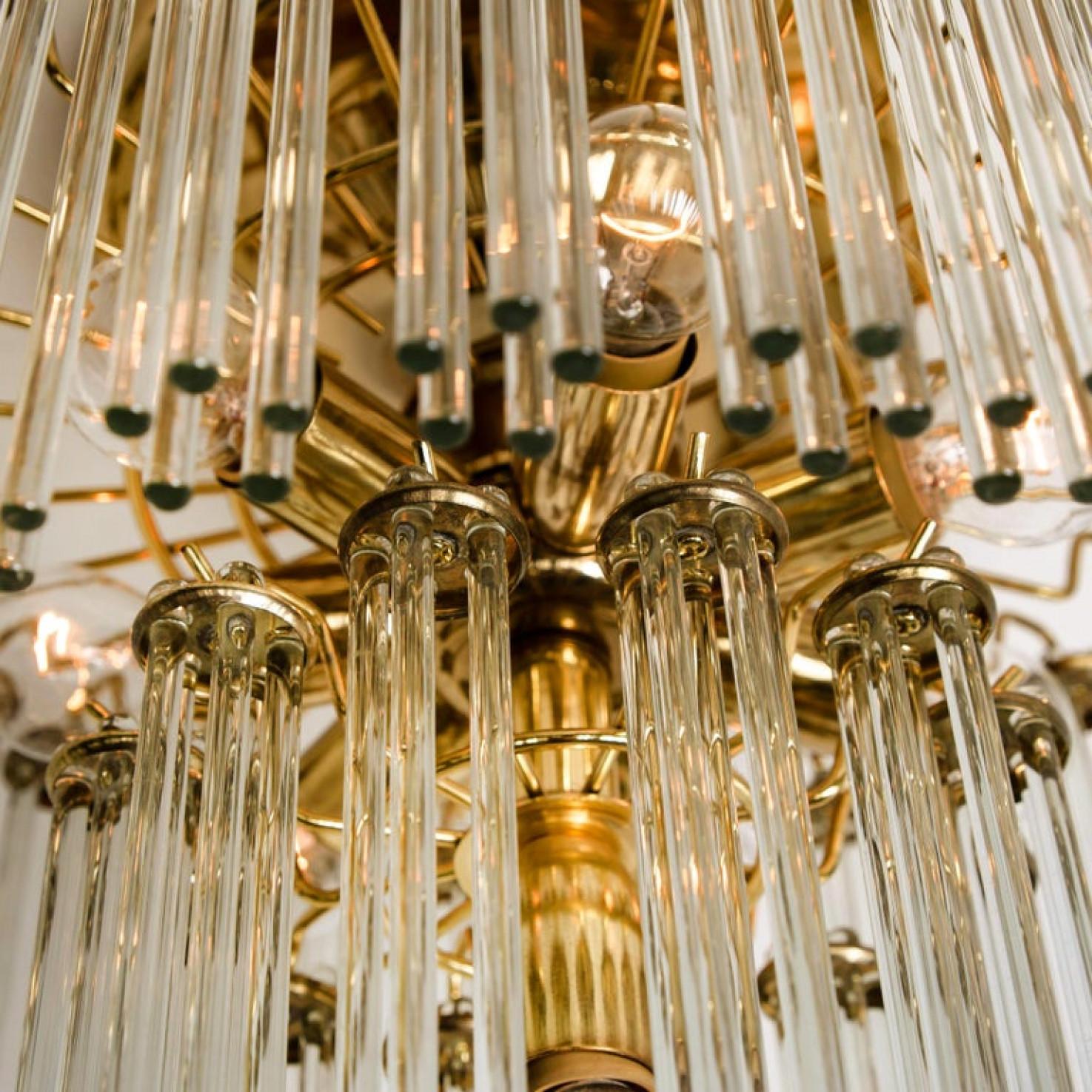 Glass Rod Waterfall Flush Mount Sciolari for Lightolier, Italy 1970 For ...