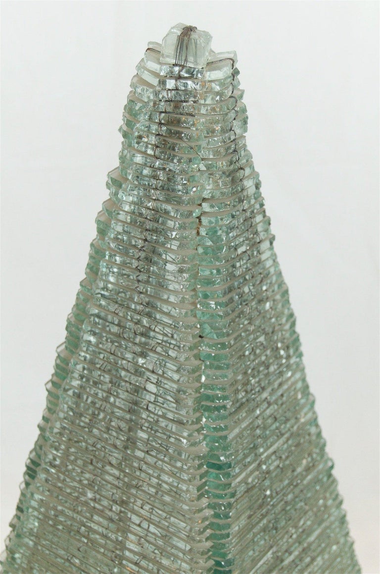 Glass Sculptural Pyramid Light For Sale at 1stDibs | glass pyramid light