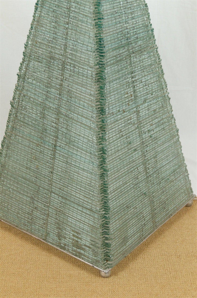 Glass Sculptural Pyramid Light For Sale at 1stDibs | glass pyramid light