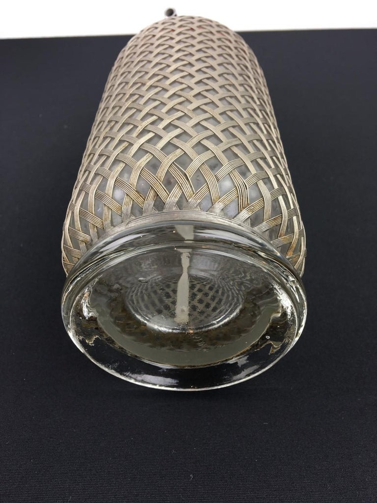 Glass Soda Siphon by Sparklets London with Wire Mesh at 1stDibs