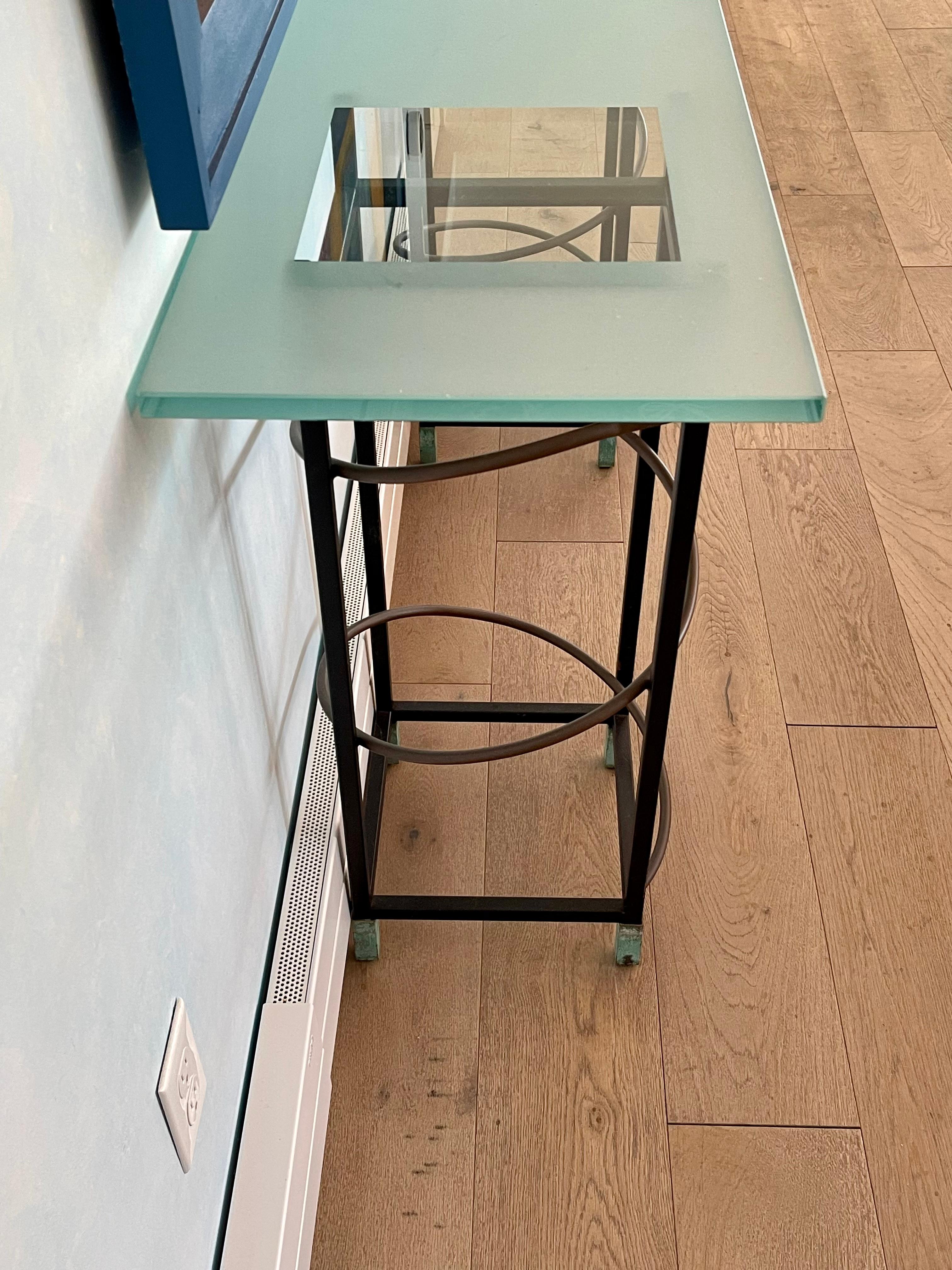 Glass Top Side Table For Sale at 1stDibs