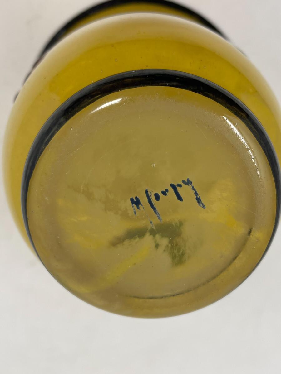 Glass Vase by Marcel Goupy, Signed For Sale at 1stDibs