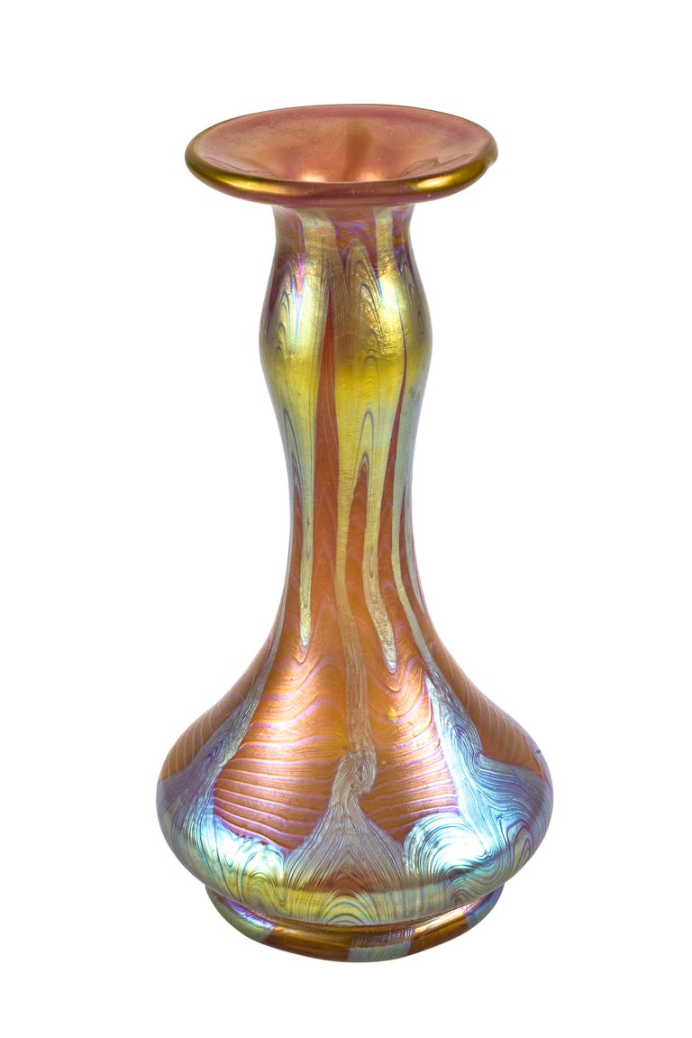 Glass Vase Johann Loetz-Witwe circa 1901 Austrian Jugendstil Iridescent ...