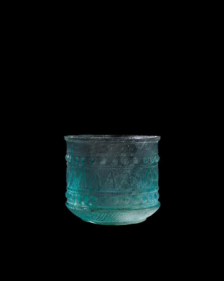 Glass Vessel with Geometric Design, Discovered in 1933 For Sale at 1stDibs