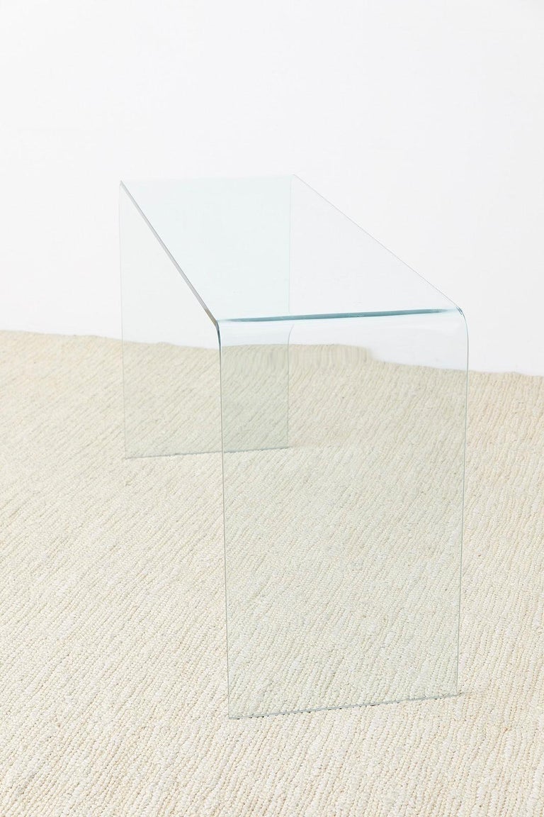 Glass Waterfall Console Table by Angelo Cortesi for Fiam at 1stDibs