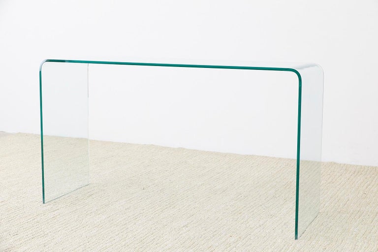 Glass Waterfall Console Table by Angelo Cortesi for Fiam at 1stDibs
