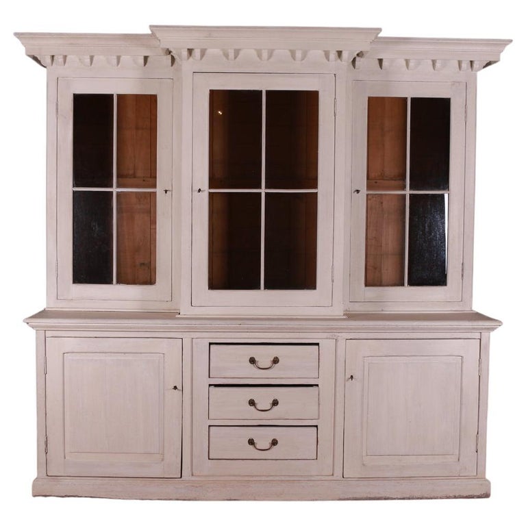 Glazed Breakfront Kitchen Cabinet at 1stDibs