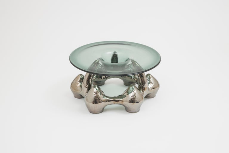 Glazed Ceramic and Blown Glass Coffee Table by Ellen Pong For Sale at 1stDibs