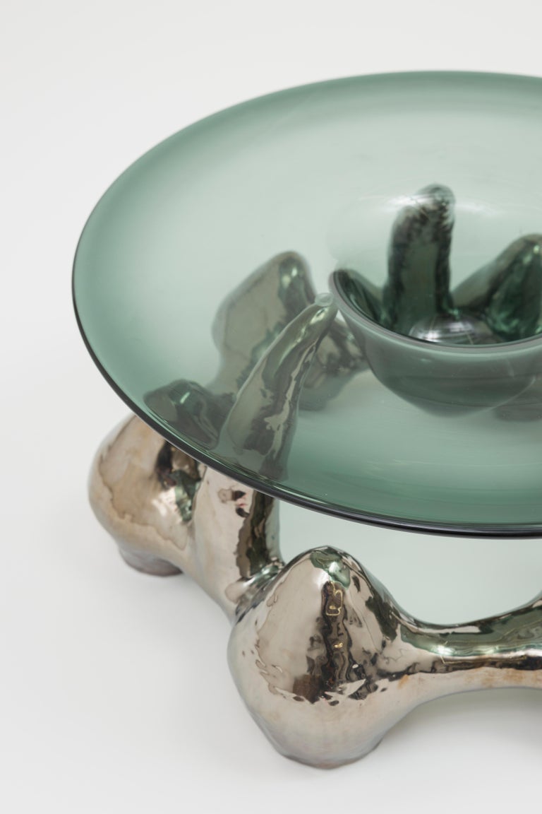Glazed Ceramic and Blown Glass Coffee Table by Ellen Pong For Sale at 1stDibs