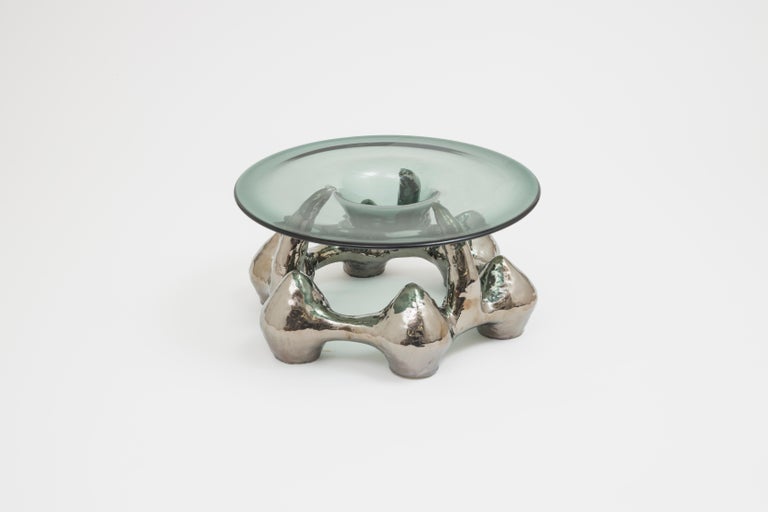 Glazed Ceramic and Blown Glass Coffee Table by Ellen Pong For Sale at 1stDibs
