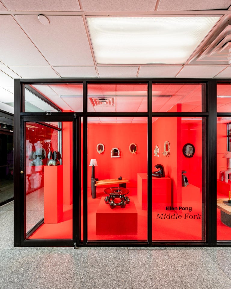 Glazed Ceramic and Blown Glass Coffee Table by Ellen Pong For Sale at 1stDibs