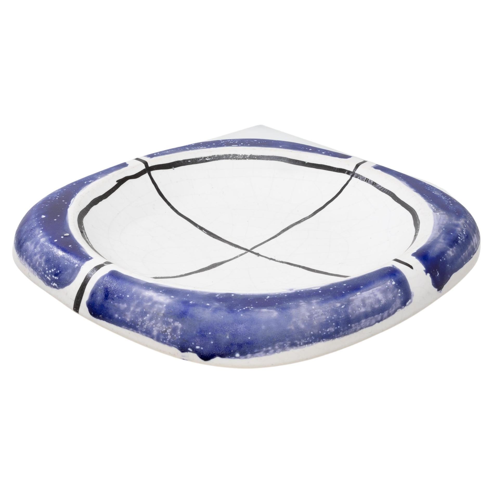 Mid-Century Modern Round Ceramic Dish Made by Guérin, France at 1stDibs