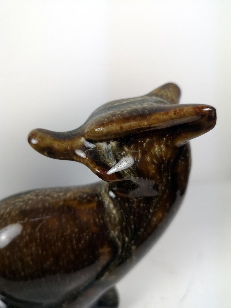 Glazed Ceramic Fox Sculpture, 1960s For Sale at 1stDibs