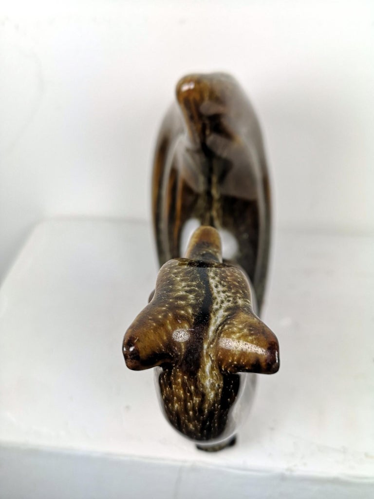 Glazed Ceramic Fox Sculpture, 1960s For Sale at 1stDibs