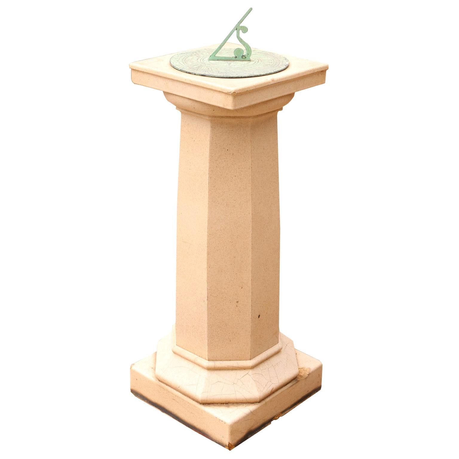 Lefco Glazed Ceramic Sundial at 1stDibs