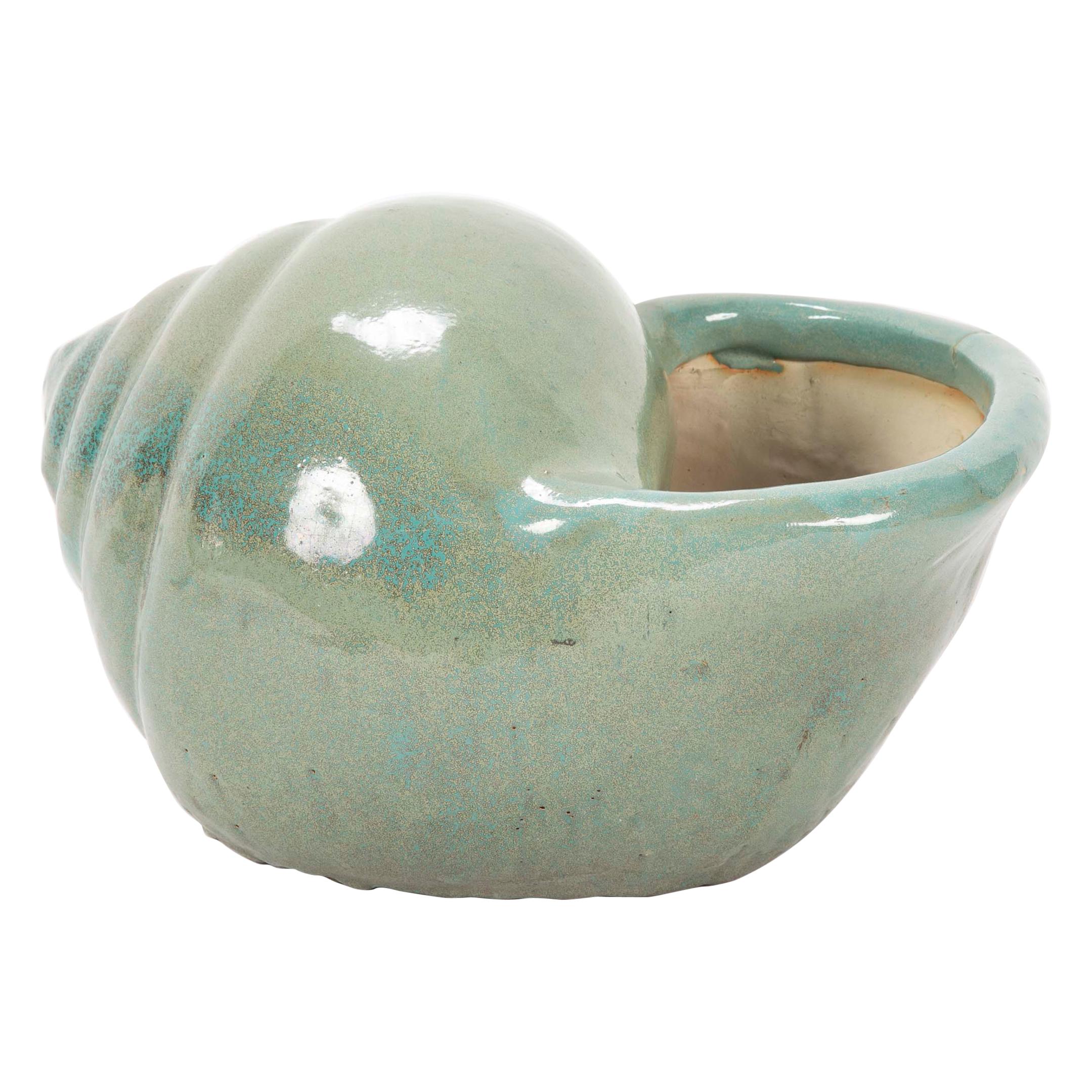 Glazed Ceramic Shell Form Vase Centrepiece at 1stDibs