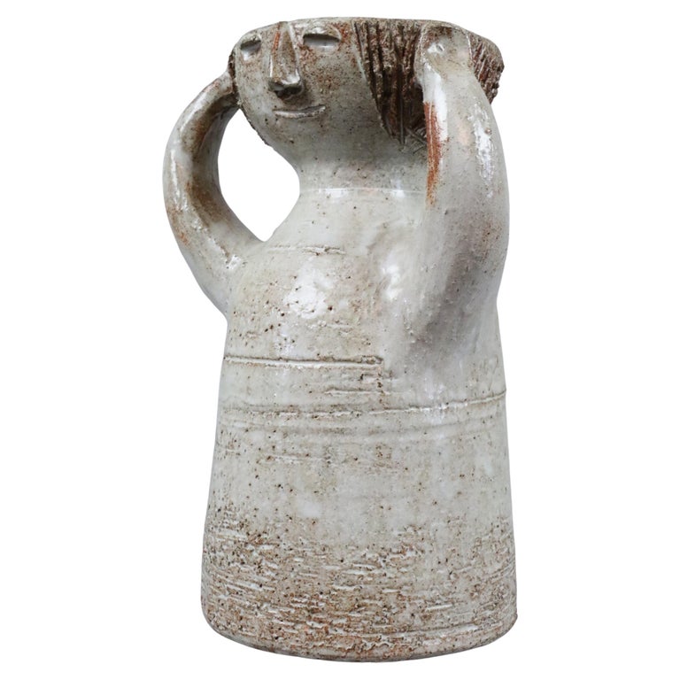 Glazed Ceramic Stylised Woman Vase by Dominique Pouchain, French ...