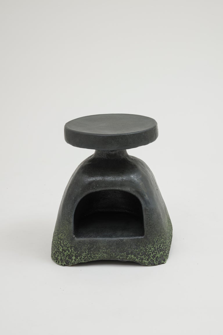Glazed Ceramic Swivel Stool by Ellen Pong For Sale at 1stDibs