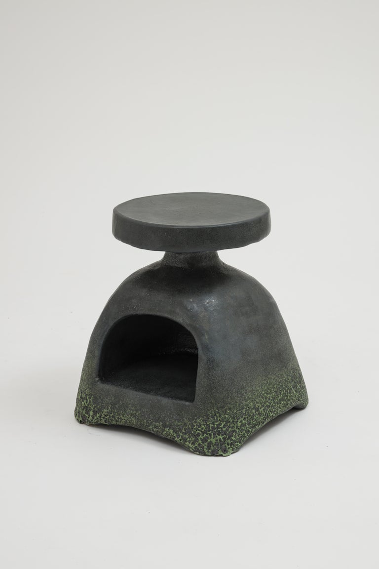 Glazed Ceramic Swivel Stool by Ellen Pong For Sale at 1stDibs