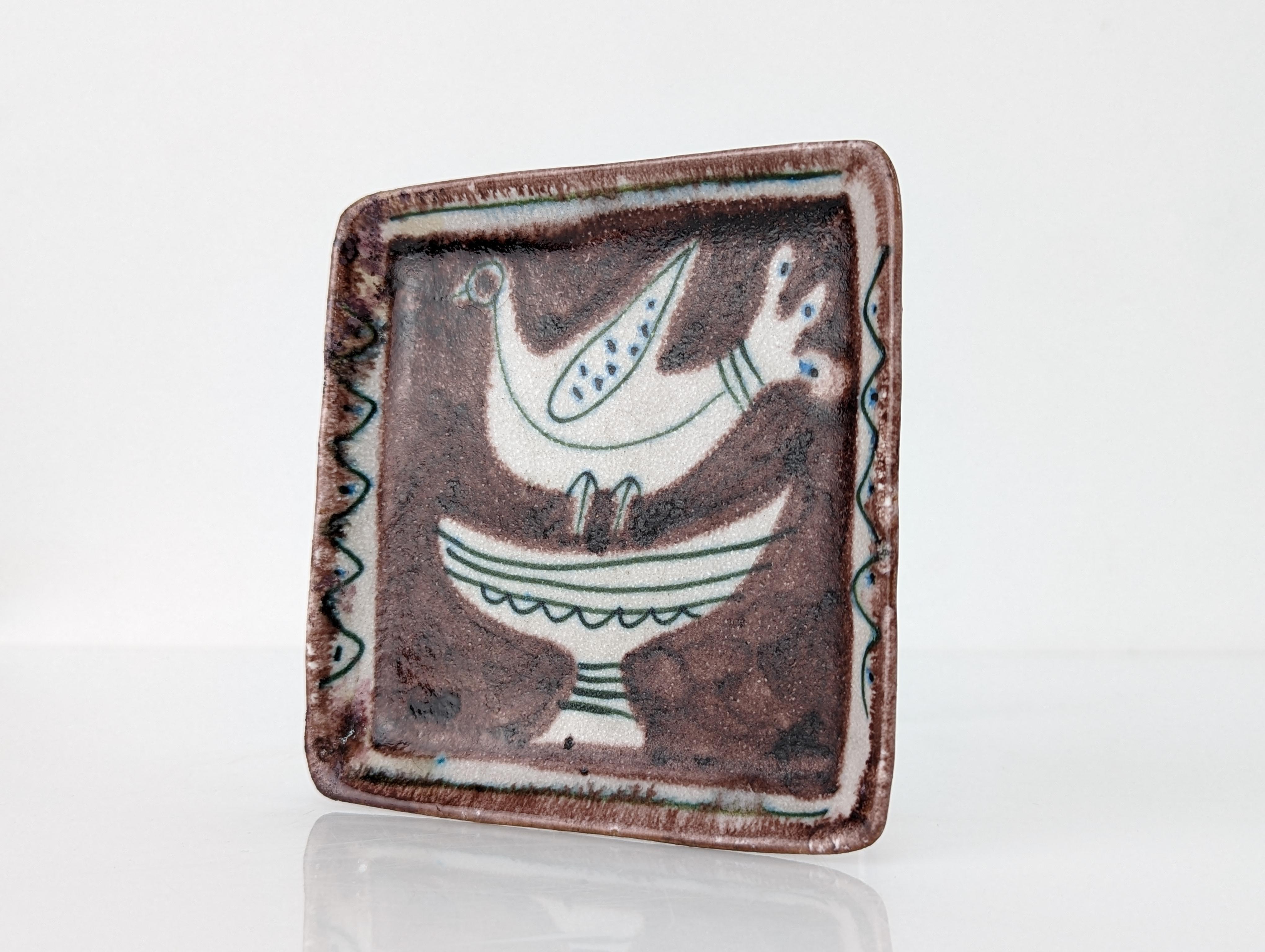 Glazed Ceramic Tray by Guido Gambone 1950s For Sale at 1stDibs