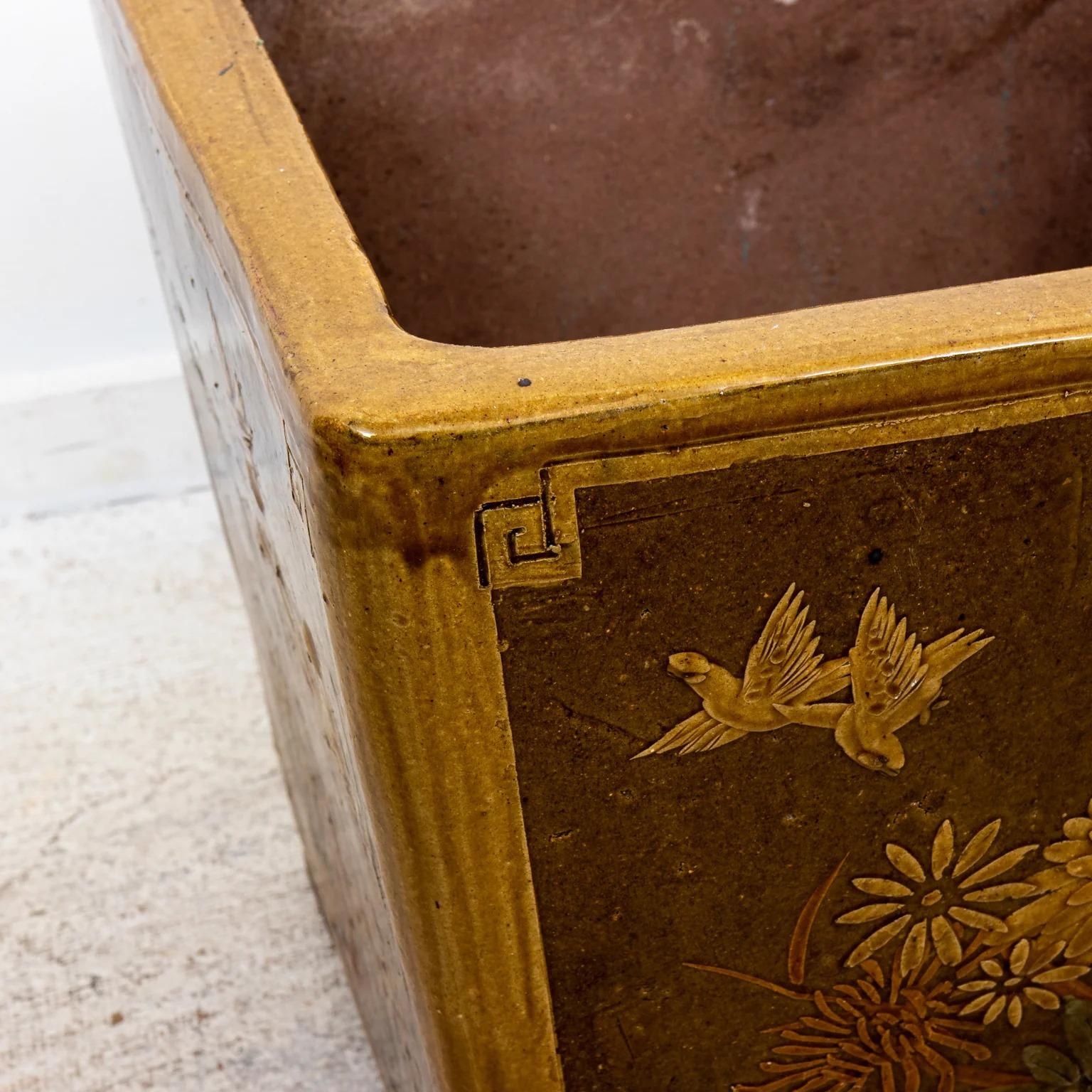 Glazed Chinese Pottery Planter For Sale at 1stDibs