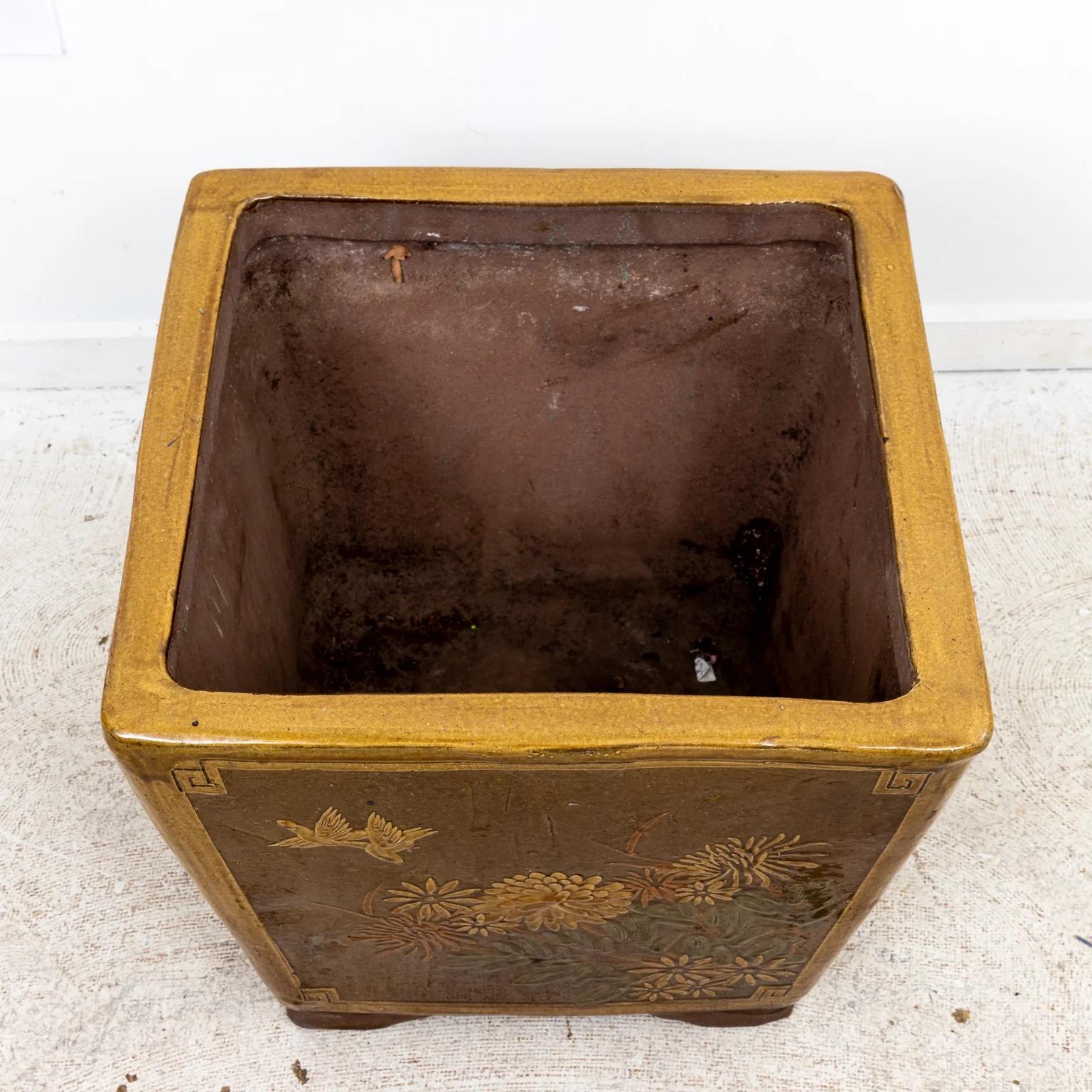 Glazed Chinese Pottery Planter For Sale at 1stDibs