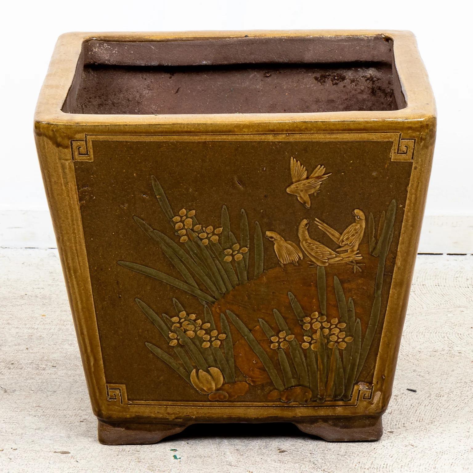 Glazed Chinese Pottery Planter For Sale at 1stDibs