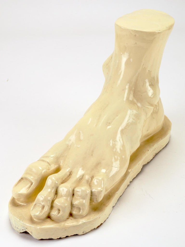 Glazed Clay Sculpture Depicting a Foot, Italy, 1900 For Sale at 1stDibs